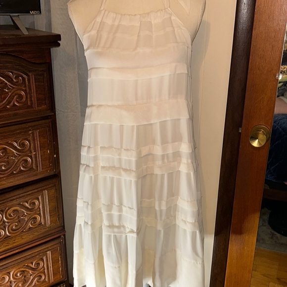 Dresses | Hm Conscious Collection White Dress Ties At Neck Low Back ...